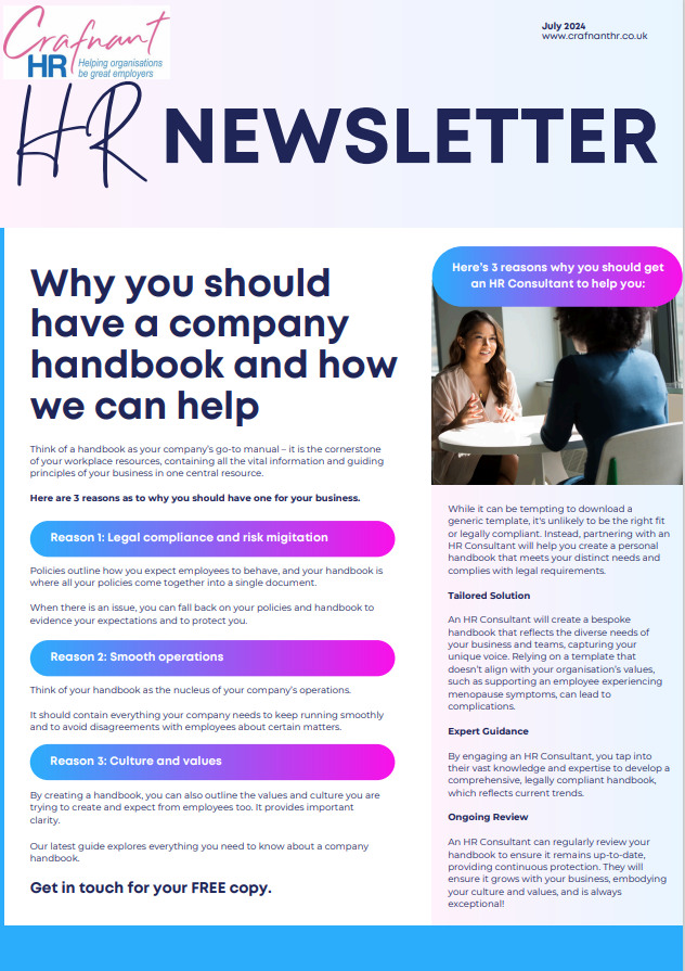 July 2024 Crafnant HR Newsletter - Crafnant HR